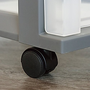 IRIS USA MC Plastic Storage, Rolling Cart with Organizer Top, 4 Drawer/GREY CLR, Gray