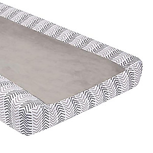 Lambs & Ivy Woodland Forest Gray Chevron Changing Pad Cover