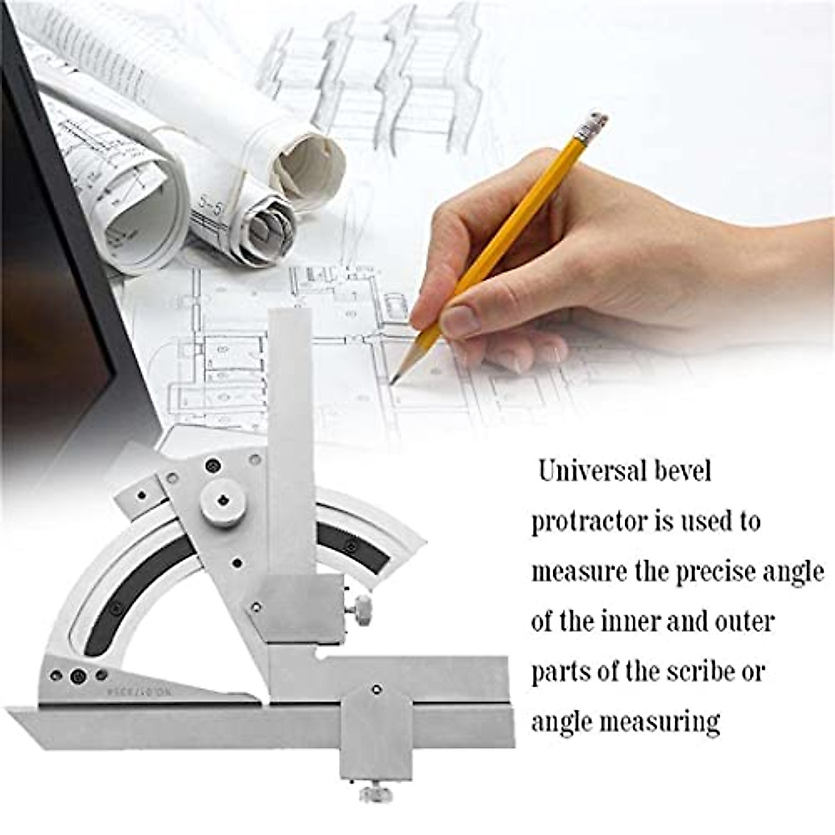 N/A Stainless Protractor 0-320 Degrees Precision Angle Ruler Measuring Finder Ruler Adjustable Vernier Protractor Measuring Ruler