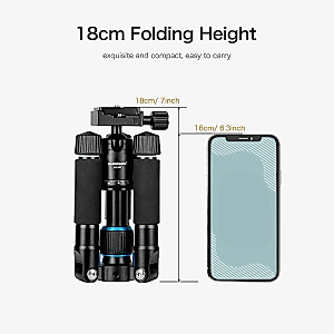 Koolehaoda Portable Mini Tripod Aluminum Alloy Tabletop Tripod Height 20 inch / 51cm with 360 Degree Ball Head and Bag for DSLR Camera, Video Camcorder.Load up to 11lbs / 5kg - (Blue)