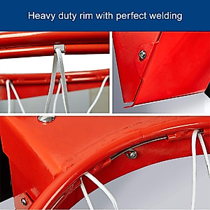 Katop Breakaway Basketball Rim, Heavy Duty Triple Springs Basketball Rim Replacement with Nylon Net Indoor and Outdoor, Standard Goal Reinforced Mounting Bracket Fit Most Size Backboards