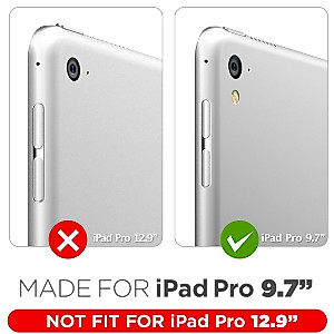 SUPCASE [Unicorn Beetle Pro Series] Case Designed for iPad Pro 9.7 inch, with Built-In Screen Protector [Heavy Duty] Full-body Rugged Protective Dual Layer Case for iPad Pro 9.7 2016 (Black/Black)