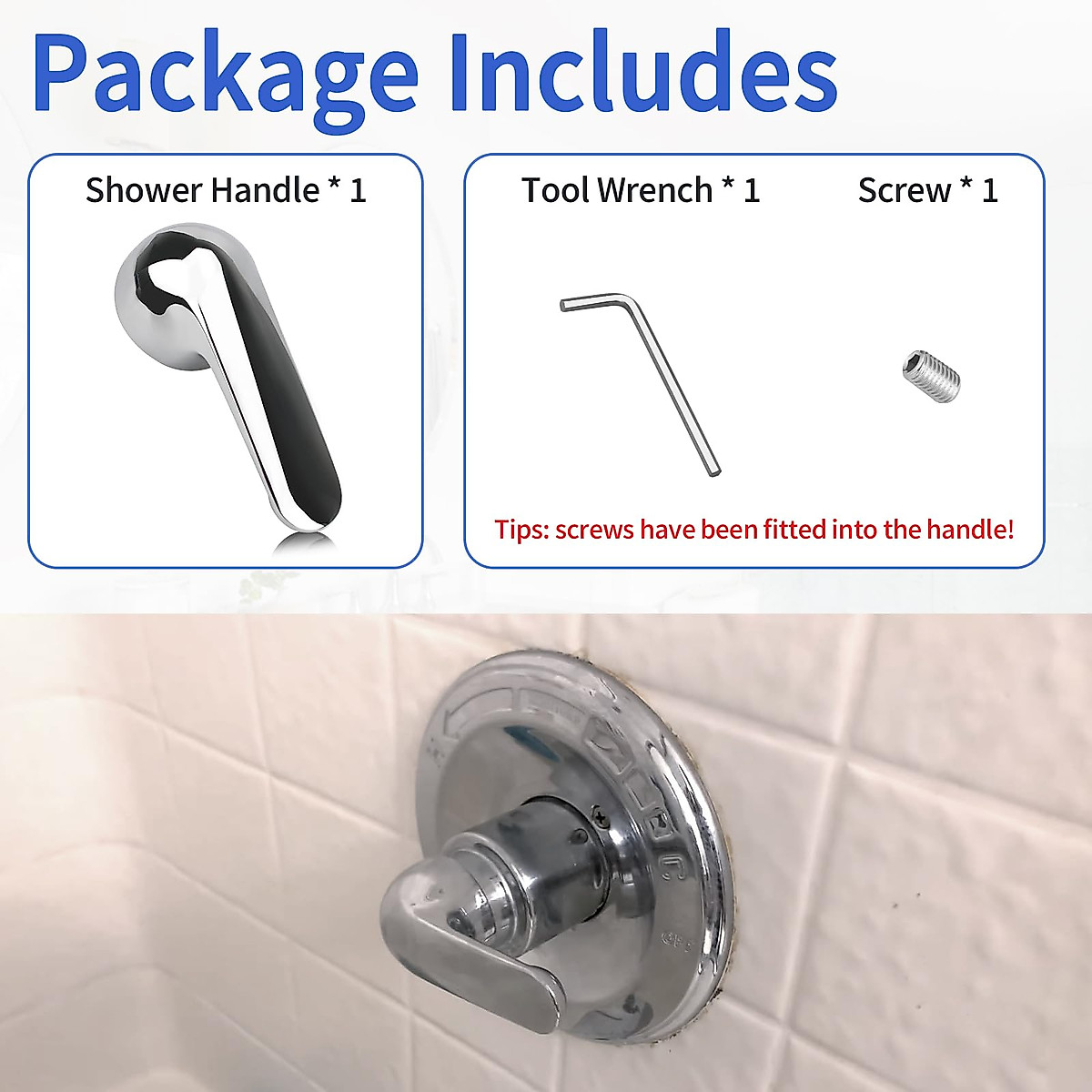 H79 Single Metal Lever Handle - Compatible with Delta 1300/1400 Series H79 Handle Replacement Part, Faucet Handle fit for Delta Tub - Chrome Bathroom Accessories