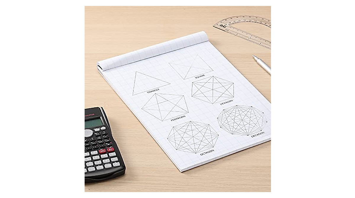 Mr. Pen 2x2 Graph Paper Pad | 8.5x11, 55 Sheets, 0.5 Grid