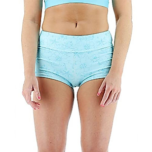 TYR Women's Standard Della Boyshort for Swimming, Yoga, Fitness, and Workout, Teal, Small