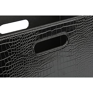 HofferRuffer Magazine Basket Holder, Foldable Magazine Rack, Document File Holder Organizer, File Folder, Newspaper Storage Bin Organizer for Home or Office, Home or Office (Black)