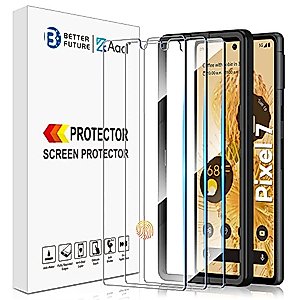 AACL 3 Pack for Google Pixel 7 Screen Protector Tempered Glass 9H 5G Bubble Free Fingerprint Unlock Compatible Case Friendly Anti Scratch Durable with Alignment Tool