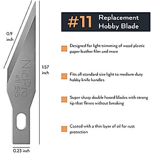 Nicpro 123 PCS Hobby Knife Set, 3 PCS Carving Craft Knife with 120 PCS SK-5 Utility #11 Art Blades Refill, Precision Cutter Craft Kit for Leather Art, Scrapbooking, Foam, Clay, Carving, Scalpel