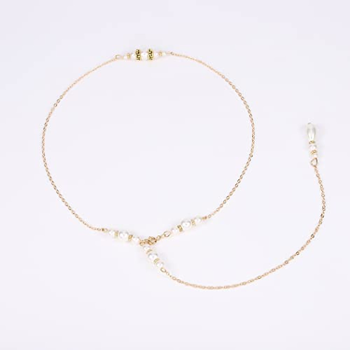 Ursumy Back Necklace Pearl Backdrop Necklace Sexy Body Chain Bridal Back Chain Jewelry for Women(Gold)