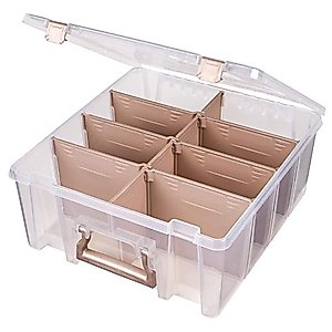 ArtBin Super Satchel Compartment Box - Stackable Durable Art Storage with 8 Removable Compartments, Smart Closure, and Portable Design for Craft Supplies, Threads, Ribbons, Paint Tubes