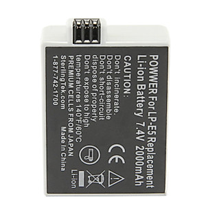 STK LP-E5 Battery Pack for Canon LP-E5 Canon EOS Rebel XS, Rebel T1i, Rebel XSi, 1000D, 500D, 450D, Kiss X3, Kiss X2, Kiss F, LPE5, Canon, Cannon