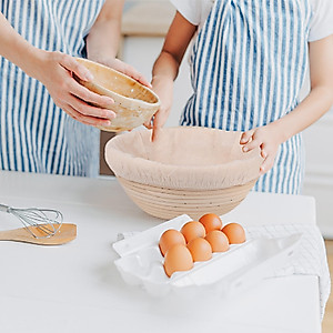 2 Pcs Bread Proofing Basket Cloth Liner Baking Dough Basket Cover Natural Rattan Banneton Proofing Cloth for Bakery Home Baking, about 10 inch