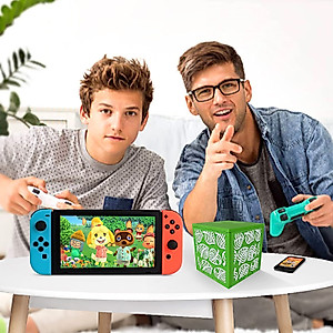 UFOPETIE Card Case for Nintendo Switch Game Card Storage,Compatible with Nintendo Switch Case Animal Crossing Theme,Game Case for Animal Crossing Cards,for Switch Accessories-Thumb Grip 2PCS-Leafs