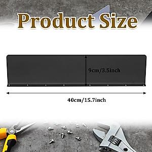 Blulu 4 Pcs Gutter Valley Splash Guards Metal Roofing Gutter Guard with 40 Screws Black Rain Diverter for Roof House Residential Flat Shingle Roof Drain Downspout Water (Straight)