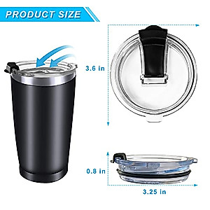 20oz Tumbler Replacement Lids Spill Proof Splash Resistant Lids Covers for 3.25in Cup Mouth for Tumble Compatible with YETI Rambler Atlin, Beast Juro SUNWILL Cup (2 Pack)