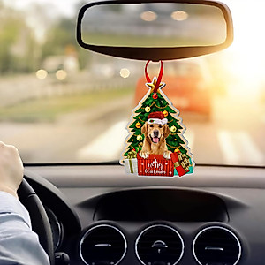 COUPLE FOX Golden Retriever Dog Ornaments Christmas Tree, Golden Retriever Aluminium Ornament, Christmas Decoration 2023 for Golden Lovers, Dog Mom, Dog Dad, Pet Lovers