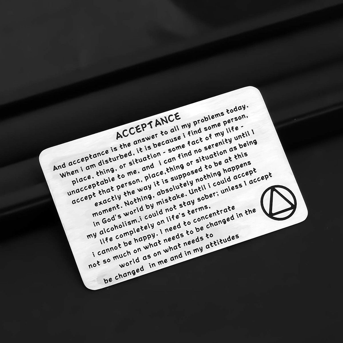 MAOFAED Greeting Card - AA Recovery Wallet Card for Alcoholics Anonymous, Sobriety Gift for New Beginnings, Stainless Steel, 55mm*85mm