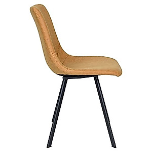 LeisureMod Markley Dining Chair, Light Brown