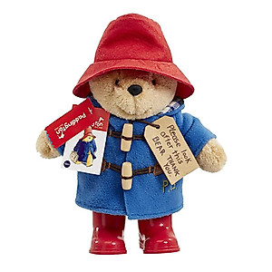 Rainbow Designs Classic Paddington Bear with Boots - 25cm Standing Plush Character - Soft & Cuddly Paddington Teddy Bear with Iconic Duffle Coat, Bush Hat & Shiny Red