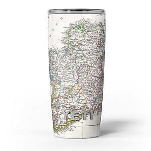 Design Skinz The Vintage Ireland Map - Skin Decal Vinyl Wrap Kit Compatible with The Yeti Rambler Cooler Tumbler Cups