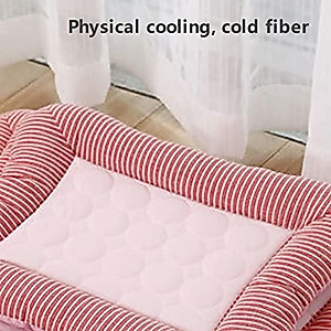 Dog Bed Mat - Soft Crate Mat with Anti-Slip - Pet Mattress for Dog/Cat Sleeping/2183 (Color : Pink)