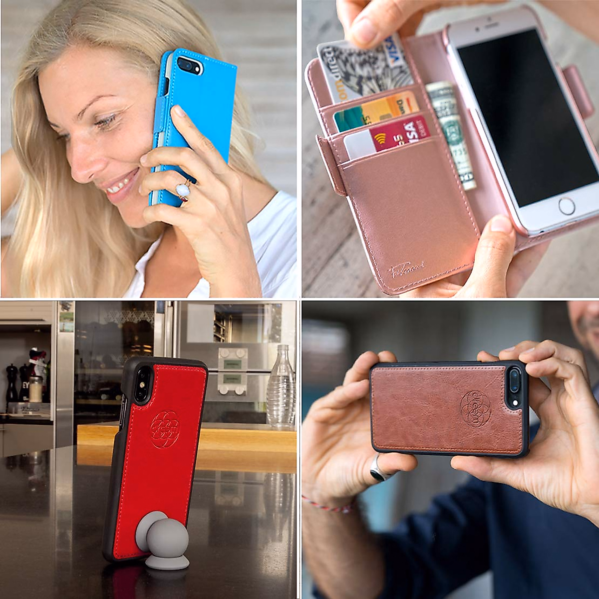 Dreem Fibonacci 2-in-1 Wallet Case for Apple iPhone 12 Pro Max - Luxury Vegan Leather, Magnetic Detachable Shockproof Phone Case, RFID Card Protection, 2-Way Flip Stand - Royal