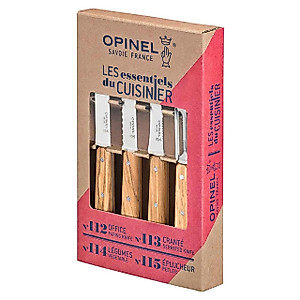 OPINEL Essentials Kitchen Knife Box Set - Olive Wood
