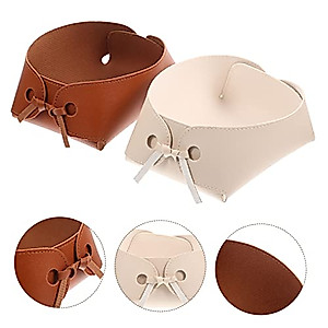 4 pcs Desktop Storage Box Key Organizer Tray dice Rolling mat Board Game Storage entryway catchall Holder Dresser Organizer Table Decor Tabletop Storage Tray Manager Leather Coin