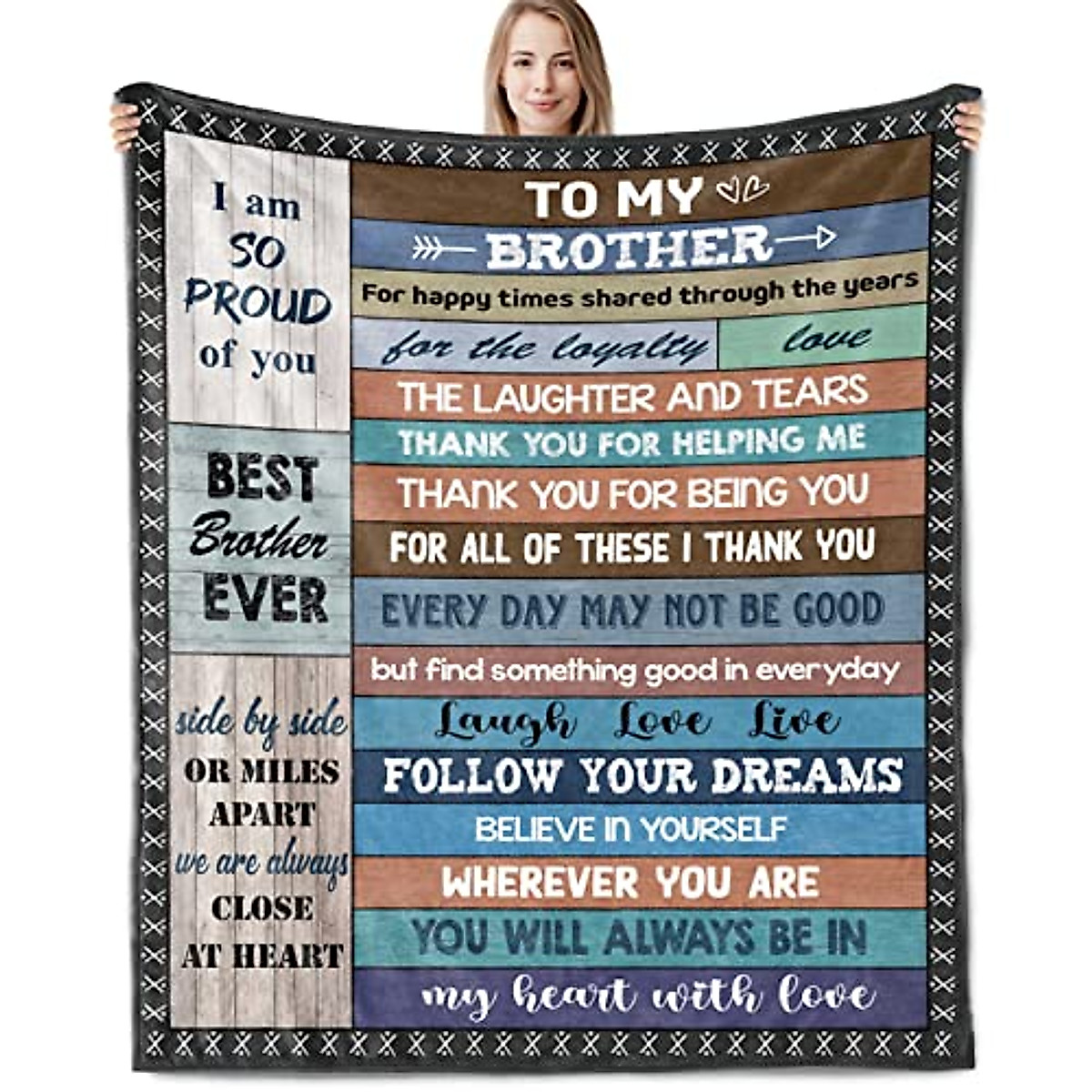 Gifts for Brother Blanket - Christmas Brother Gift - Brother Gifts from Sister - Brother Gifts - Gifts for Brother Adult - Brother Birthday Gifts for Fathers Day from Daughter Blankets 60x50 Inch
