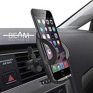 Beam Electronics Car Phone Holder Mount, Phone Car Air Vent Mount Holder Cradle Compatible for iPhone 12 11 Pro Max XS XS XR X 8+ 7+ SE 6s 6+ 5s 4 Samsung Galaxy S4-S10 LG Nexus Nokia