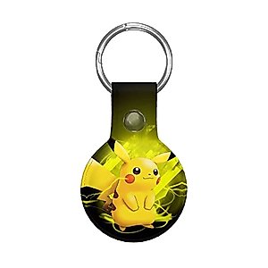 Anime AirTag Keychain Holder Leather Cute Air Tag Case for Kids Key Ring Cases Air Tags Protective Cover Anti-Lost Protective Cover