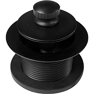 Westbrass A49721-62 1-1/2" Bath Waste & Overflow Assembly with Pull Drain Stopper and One-Hole Faceplate Top Elbow-SCH. 40 PVC, 1-Pack, Matte Black