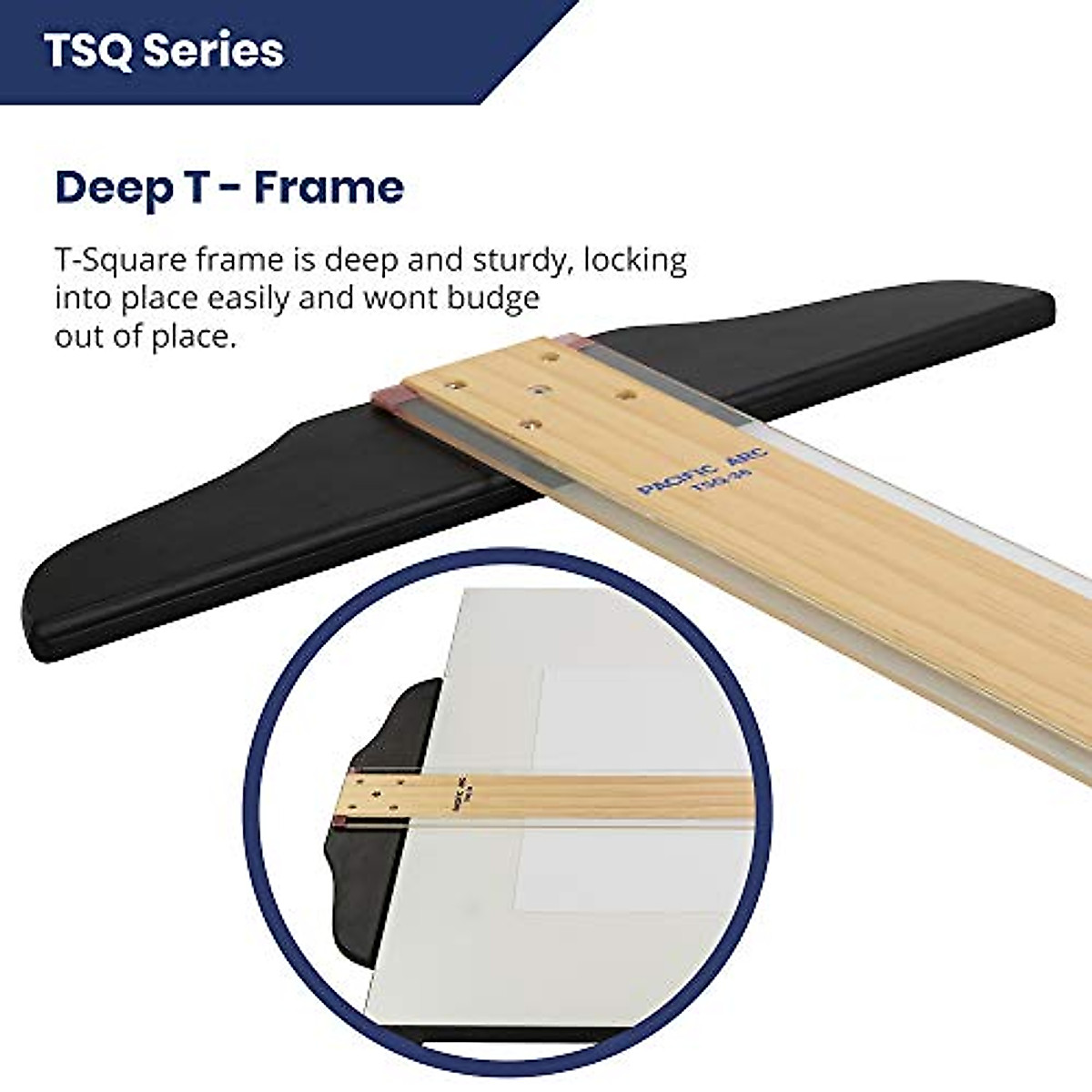 Pacific Arc 36 Inch T Square, Traditional Maple Blade with Acrylic Edge