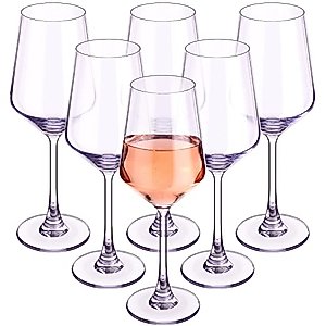 Gejoy 6 Pcs Colored Wine Glasses with Stems Set of 6 Large 12oz Italian Style Tall Stemmed Wine Glasses Colorful Red Wine Stemware for Gifts Valentine's Day, Anniversary, Birthday (Purple)