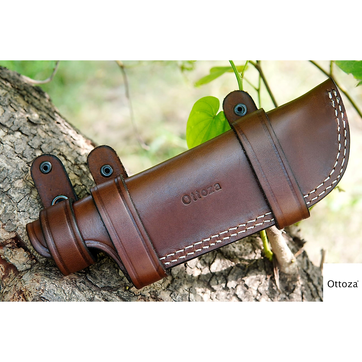 Ottoza TOP GRAIN Leather Knife Sheaths for Fixed Blade Knives, RIGHT HAND Leather Knife Sheath for Belt, Leather Knife Holster Belt Knife Holder, Horizontal Knife Sheath for Belt No:2