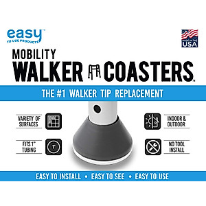 Walker Coasters, Medical Accessories, Storm Gray, 2 Count