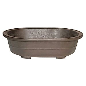 Bonsaiboy Brown Mica Bonsai Pot - Oval 14" X 9.75" X 4.0" OD 12.5" X 8.25" X 3.25" ID