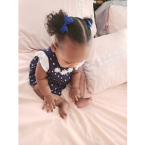 Baby Hair Ties with Bows,50pcs 2inch Baby Hair Bows Durable Rubber Bands Ponytail Holders Toddler Essential Hair Accessories for Infants Baby Girls in Pairs