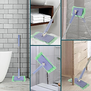 360°Rotating Microfiber Dust Mop Auto Cloth Changing Mini Mop with Face Towels Multifunctional Flat Floor Mop for Kitchen Home