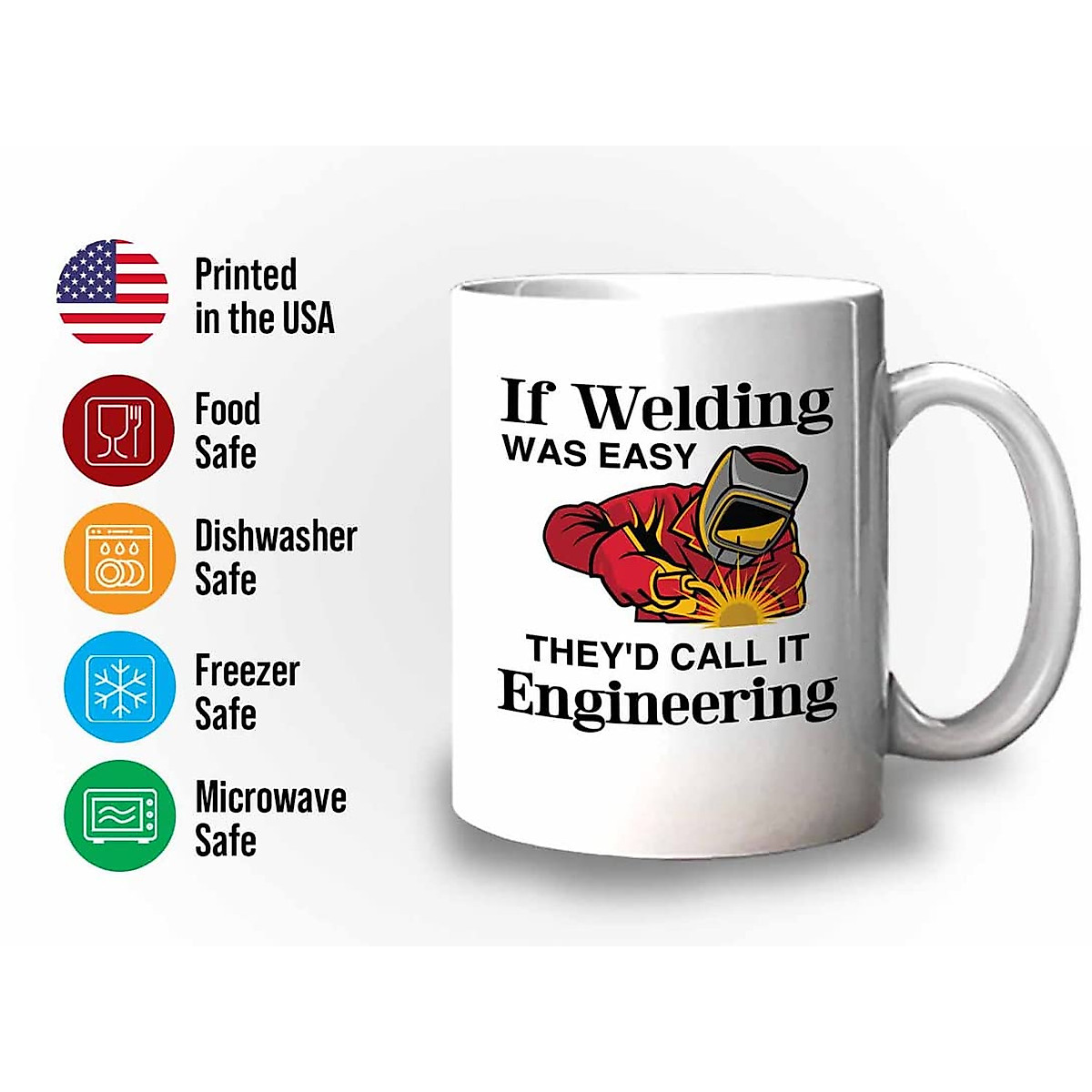 Bubble Hugs Welder Coffee Mug 11oz White - If Welding Was Easy - Welding Metal Worker Mechanic Engineer Gifts for Men Husband Dad