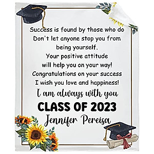 2023 Graduation Personalized Baby Blankets with Names Gift for Newborn,Custom Baby Girls Blanket Birthday Gift Baby Shower Swaddle Blanket