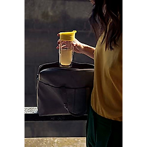 SIGG - Insulated Coffee Cup - Travel Mug Nova Ultra Lemon - Dishwasher Safe - BPA Free - Broscilate Glass - Flip Top - Yellow - 13 Oz