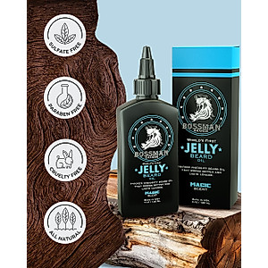 Bossman Beard Oil Jelly (4oz) - Beard Growth Softener, Moisturizer Lotion Gel with Natural Ingredients - Beard Growing Product (Magic Scent)