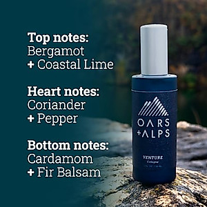 Oars + Alps Venture Cologne and Body Spray, Blends Refreshing Citrus Notes with Grounding Herbal Aromatics, TSA Friendly, 1 Fl Oz