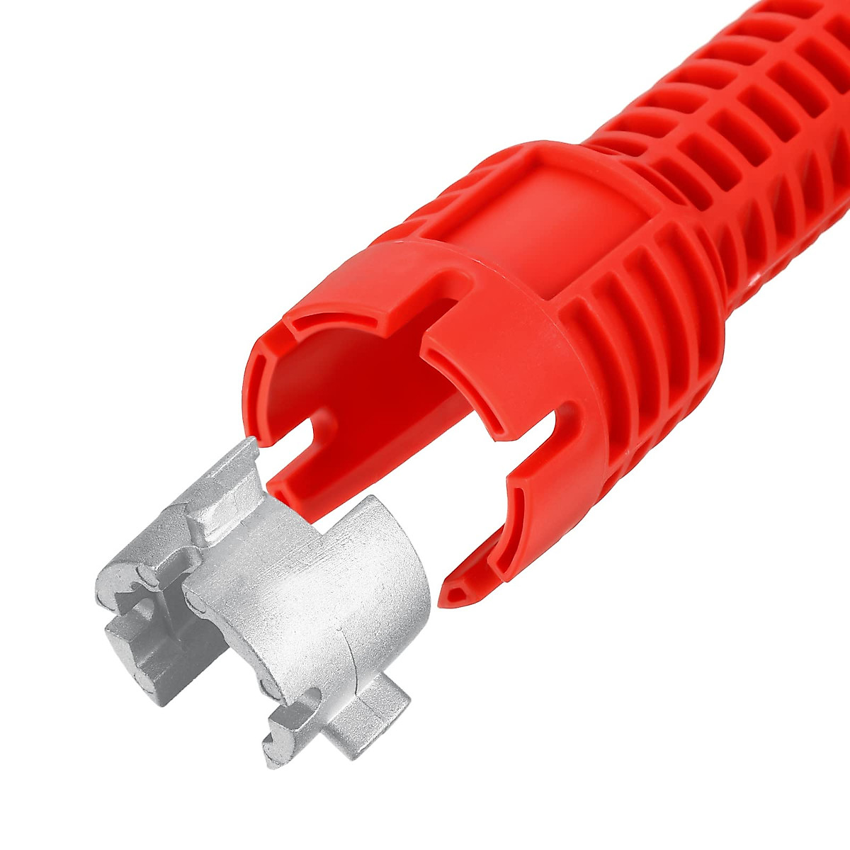 8-in-1 Faucet and Sink Installer Sink Tools Multifunctional Wrench Plumbing Tool Plumber Sink Wrench Installation Pipe Extractor for Plumbing Toilet Bowl Bathroom Kitchen (Red)