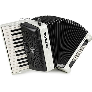 Hohner Bravo II 48 Chromatic Piano Key Accordion - White