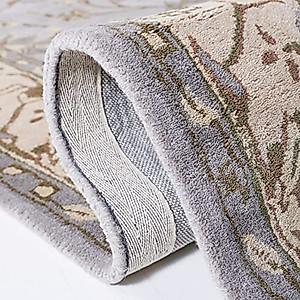 SAFAVIEH Heritage Collection Area Rug - 8' x 10', Beige & Grey, Handmade Traditional Oriental Wool, Ideal for High Traffic Areas in Living Room, Bedroom (HG862A)