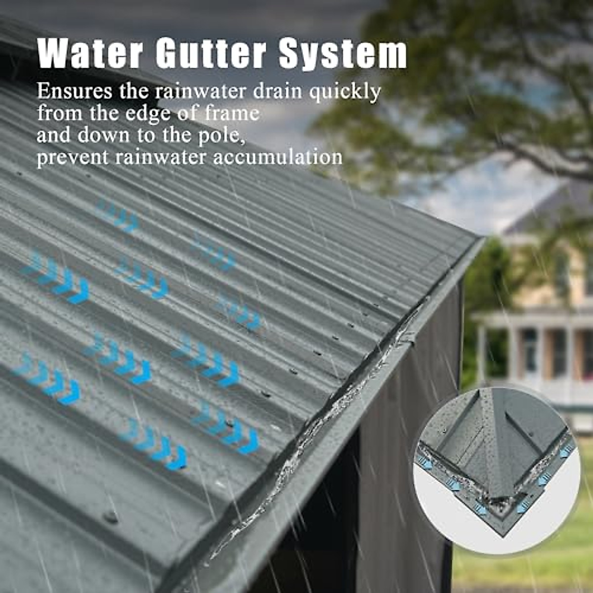 Domi 10'x12' Hardtop Gazebo Canopy,Outdoor Aluminum Gazebo with Galvanized Steel Double Roof,Curtain and Netting Included,Grey