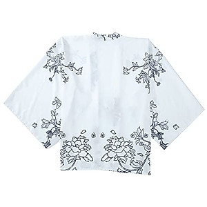 Rubruan Women's Kimono Floral Cover Up Japanese Haori Cardigans Casual Loose Open Front Blouses Summer Beach Tops for Men