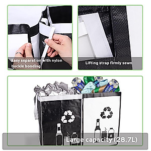 BeBesta Recycle Waste Bin Bags for Kitchen Ultra-Large Capacity ， Home Trash Sorting Bins Organizer Baskets，Waterproof Baskets Compartment Container-(Big New Black 2pcs)